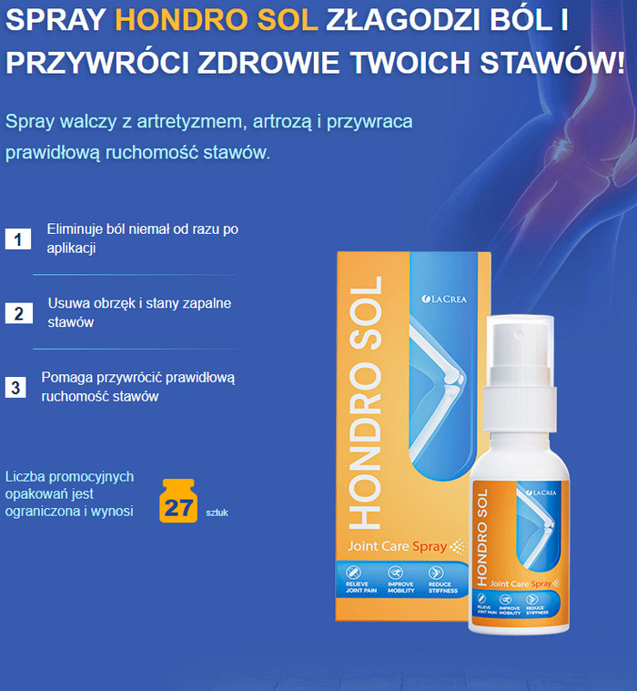 Hondro Sol Polska, cena, opinie, jak stosować – spray przeciwbólowy na ...