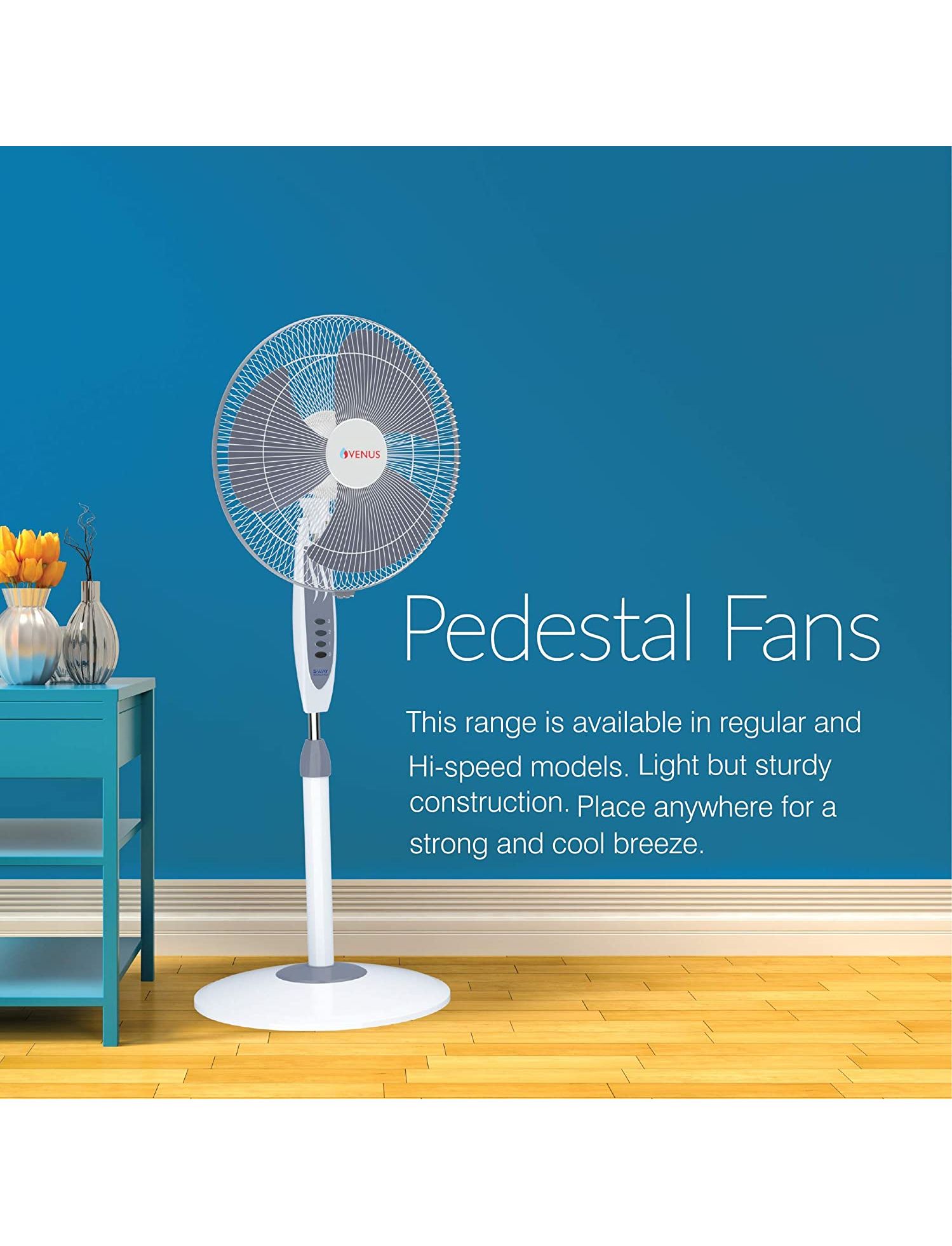 VENUS Sway Hi Speed Pedestal Fan SHP-400 (400mm Grey) - Fans, Heating ...