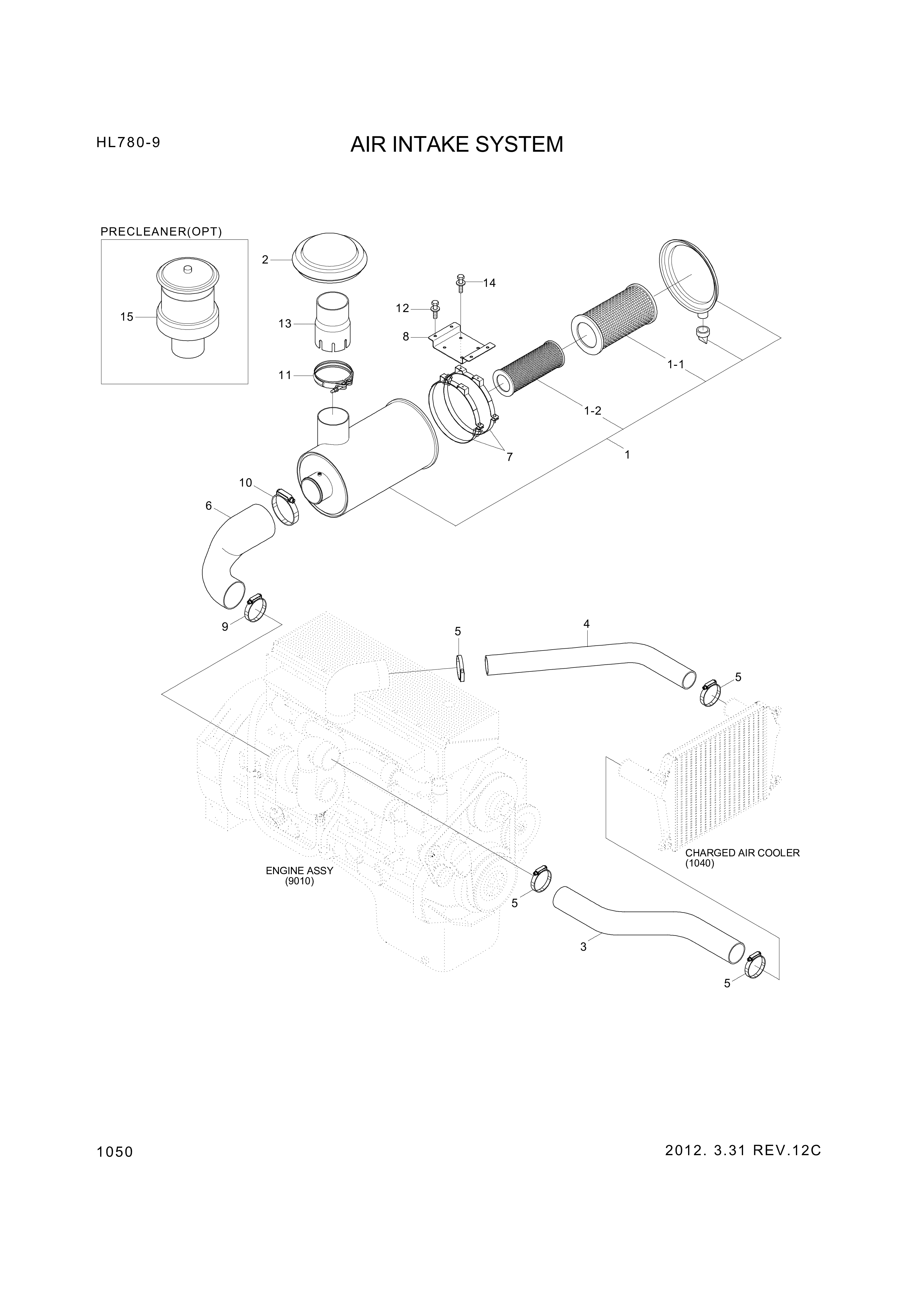 Buy 11LQ-40120 Hyundai Construction Equipment ELEMENT-A/C INNER ...