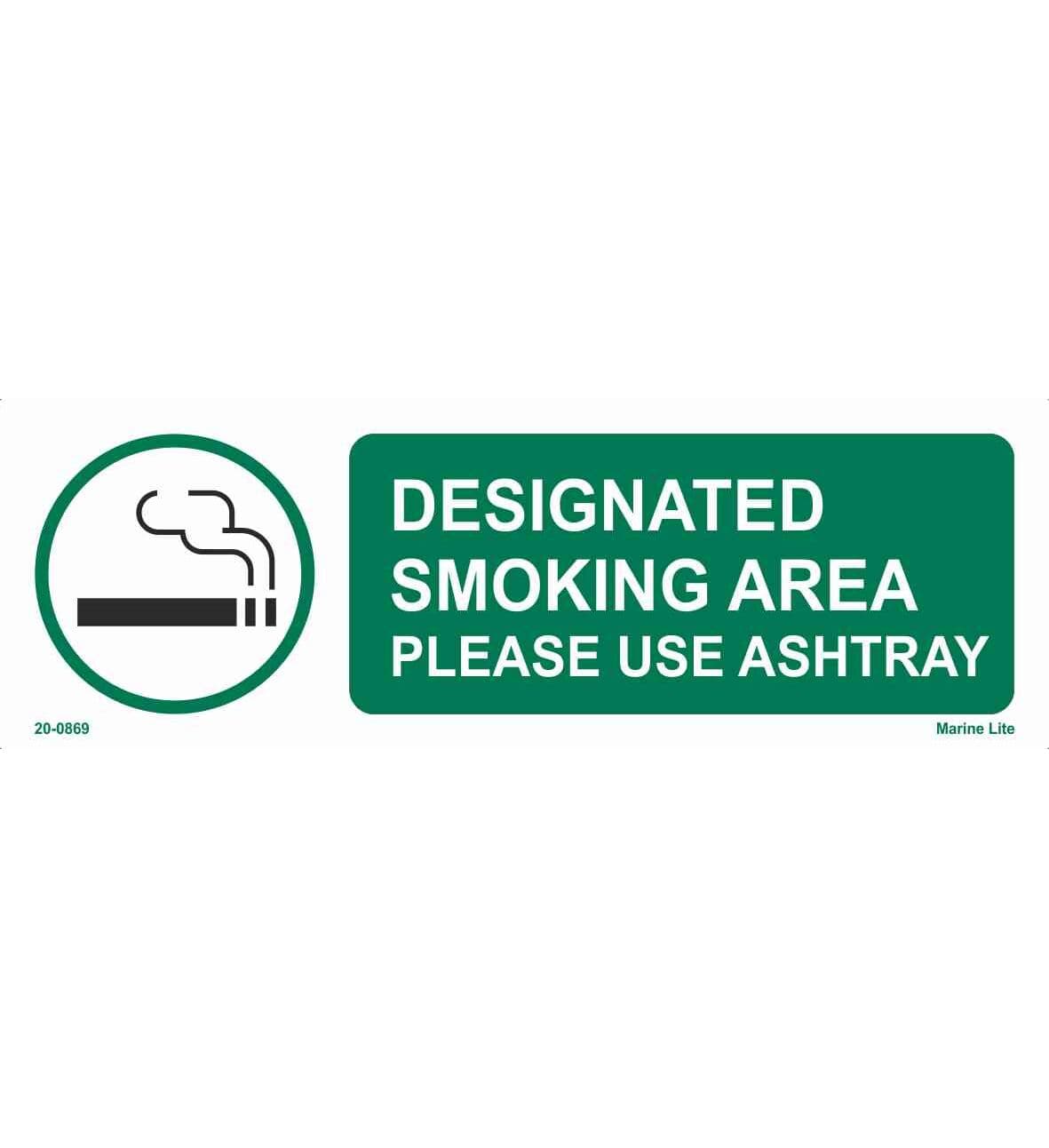ISPS Signs :: Designated Smoking Area - Please Use Ashtray