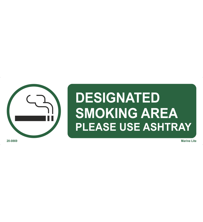 ISPS Signs :: Designated Smoking Area - Please Use Ashtray