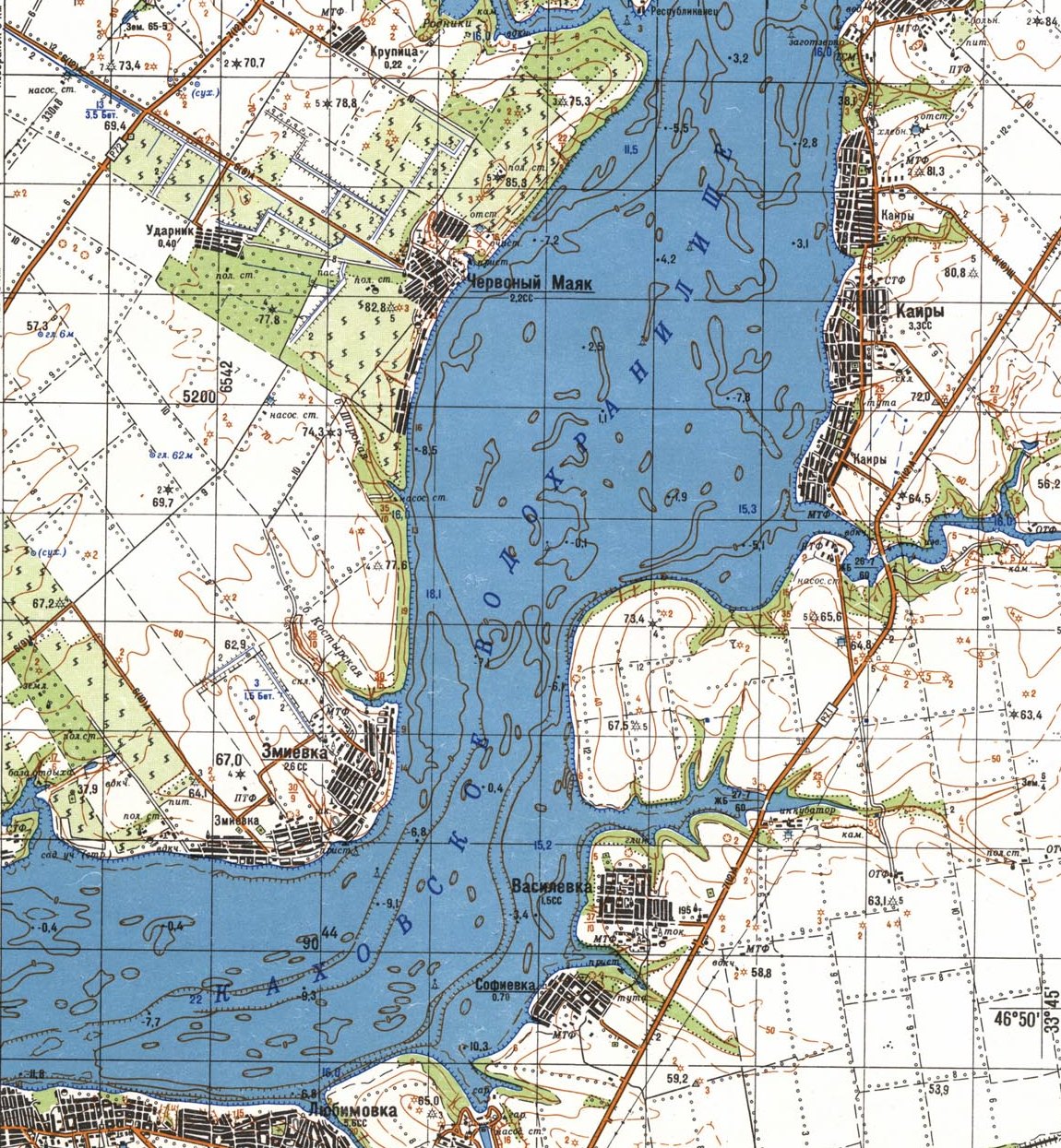 Карта річки Дніпро shram.kiev.ua