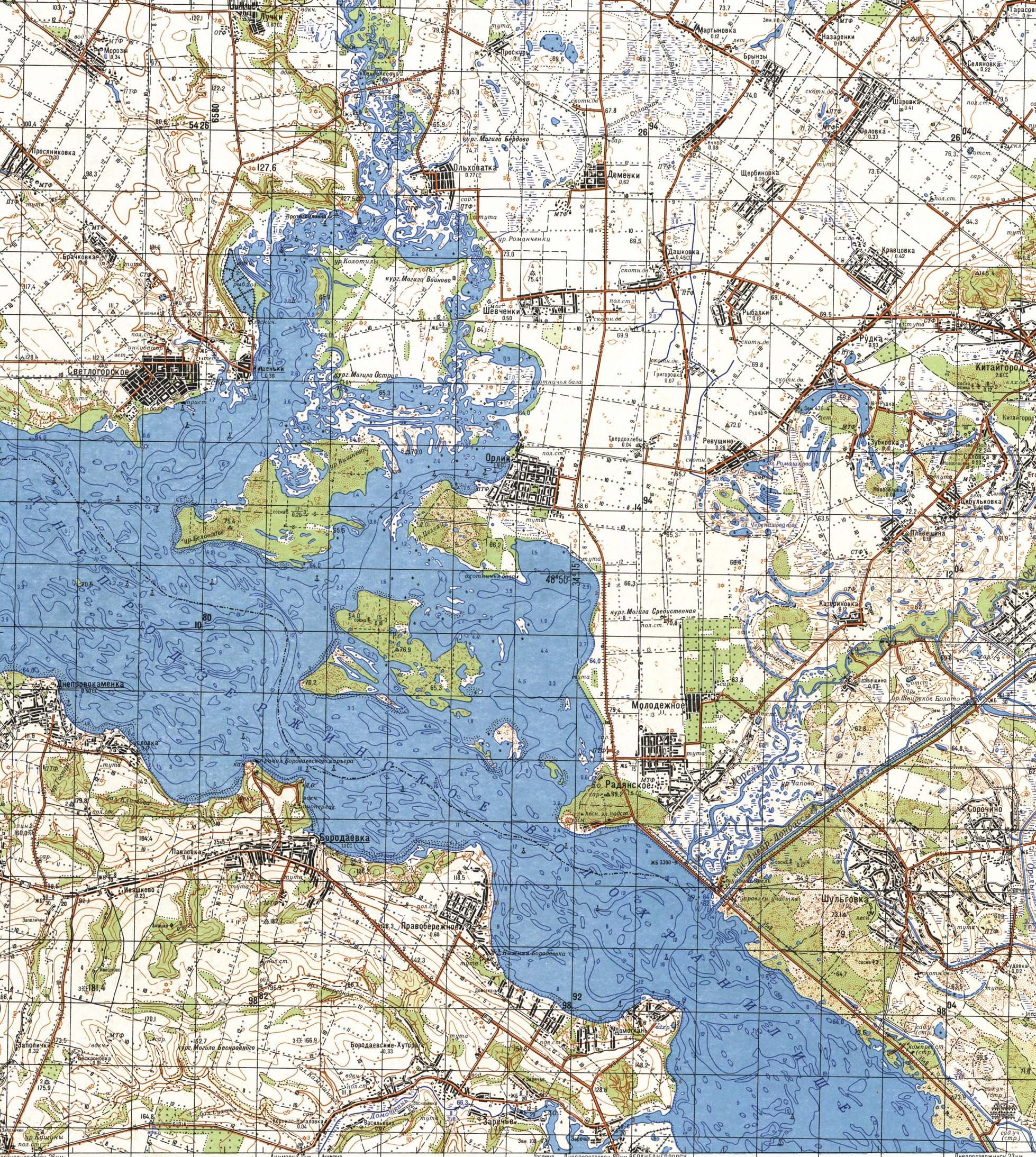 Карта річки Дніпро shram.kiev.ua