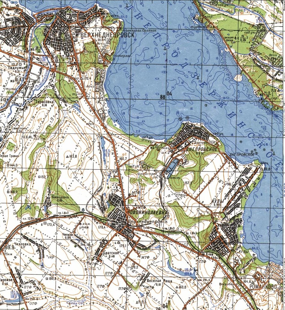 Карта річки Дніпро shram.kiev.ua