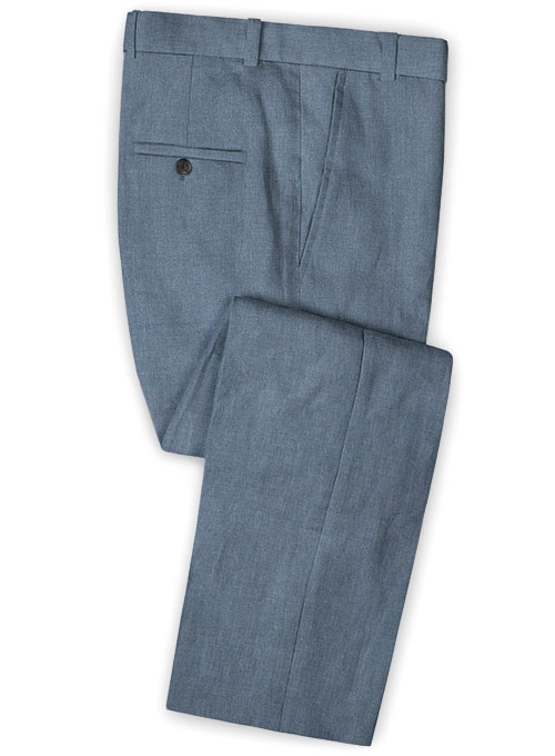 Italian Linen Slate Blue Pants : Made To Measure Custom Jeans For Men ...