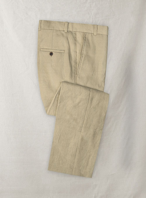 Maple Khaki Pure Linen Pants : Made To Measure Custom Jeans For Men ...
