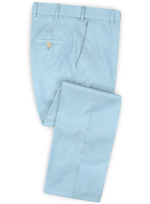 Scabal Sky Blue Wool Pants : Made To Measure Custom Jeans For Men ...