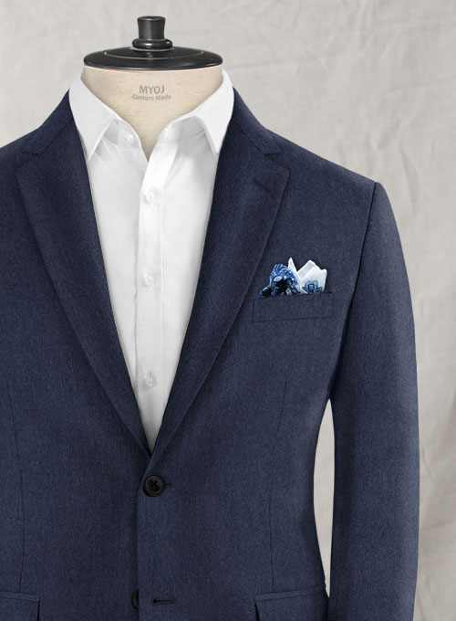 Indigo Blue Flannel Wool Suit : Made To Measure Custom Jeans For Men ...