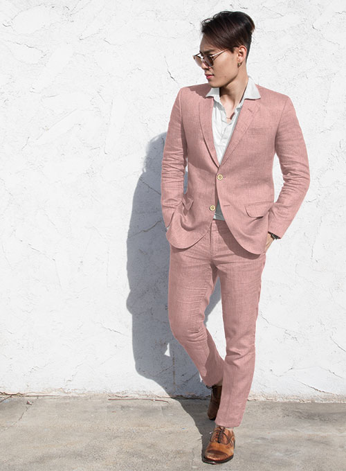 Roman Light Pink Linen Suit : Made To Measure Custom Jeans For Men ...