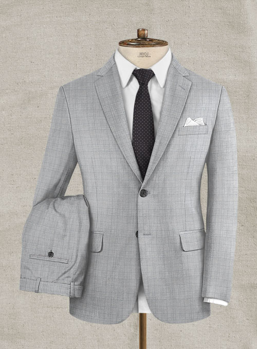 Stretch Boxy Light Gray Wool Suit : Made To Measure Custom Jeans For ...
