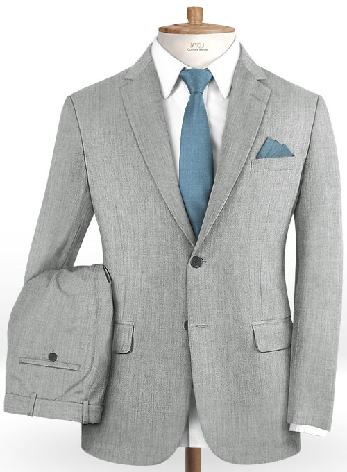 Stretch Light Gray Wool Suit : Made To Measure Custom Jeans For Men ...