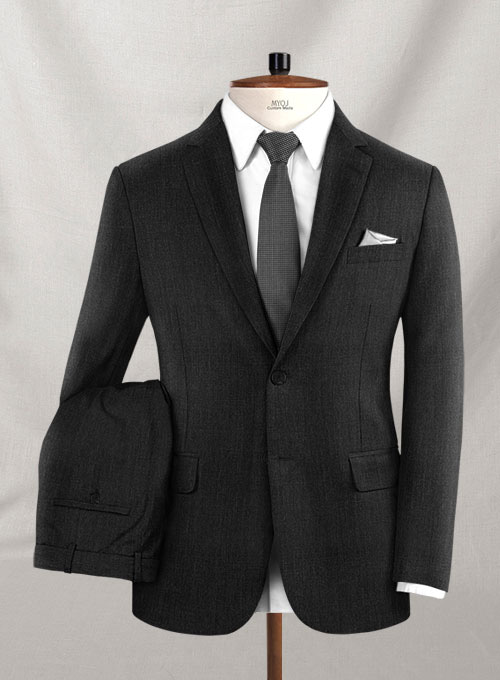 Worsted Dark Charcoal Wool Suit : Made To Measure Custom Jeans For Men ...